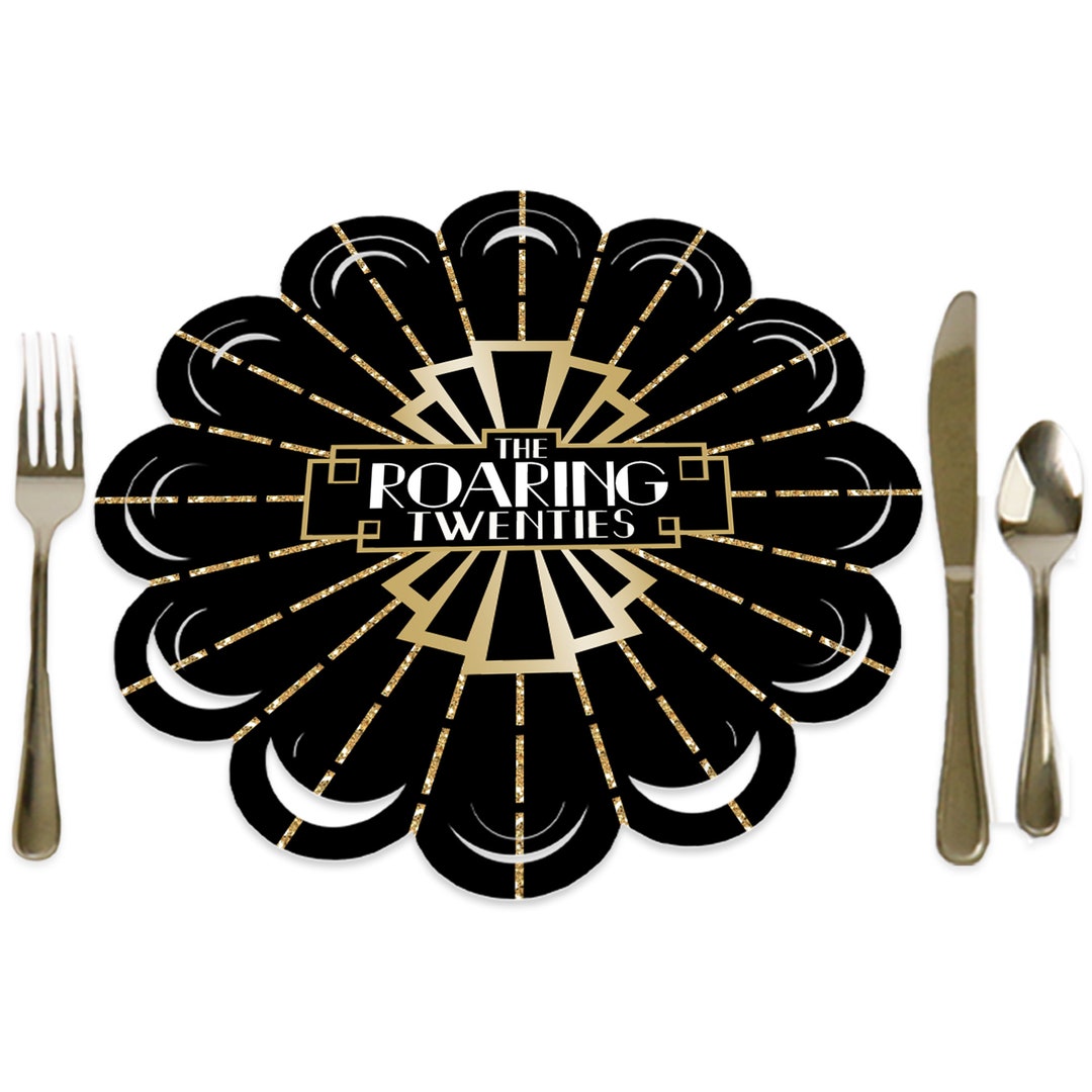 Roaring 20’s - 1920s Art Deco Jazz Party Round Table Decorations ...