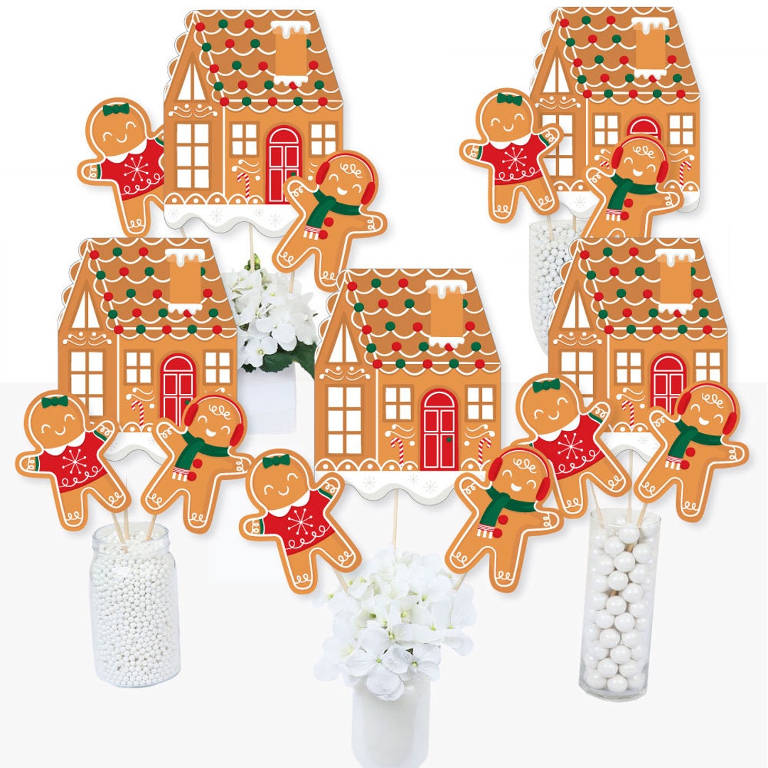 Gingerbread Christmas - Gingerbread Man Holiday Party Centerpiece ...
