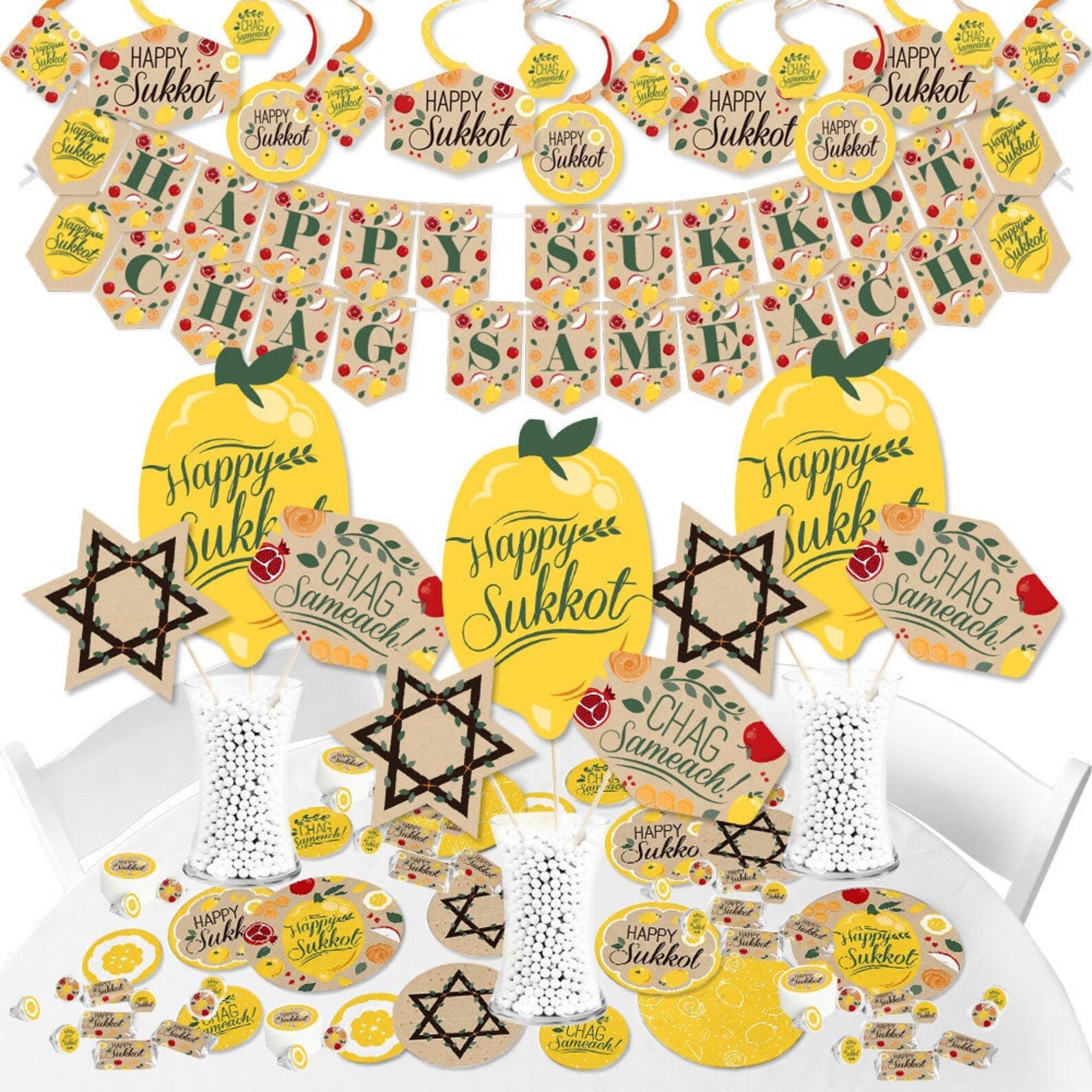 Sukkot Sukkah Jewish Holiday Supplies Banner Decoration - Etsy