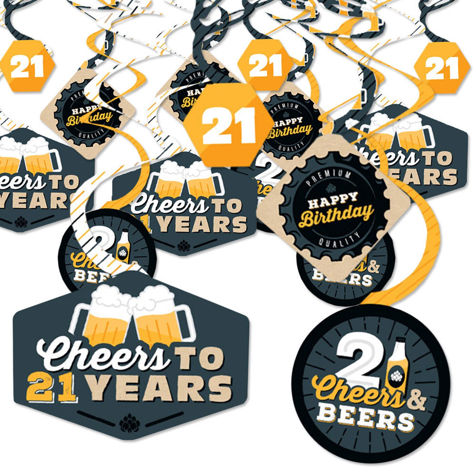 Cheers And Beers To 21 Years 21st Birthday Party Hanging Etsy