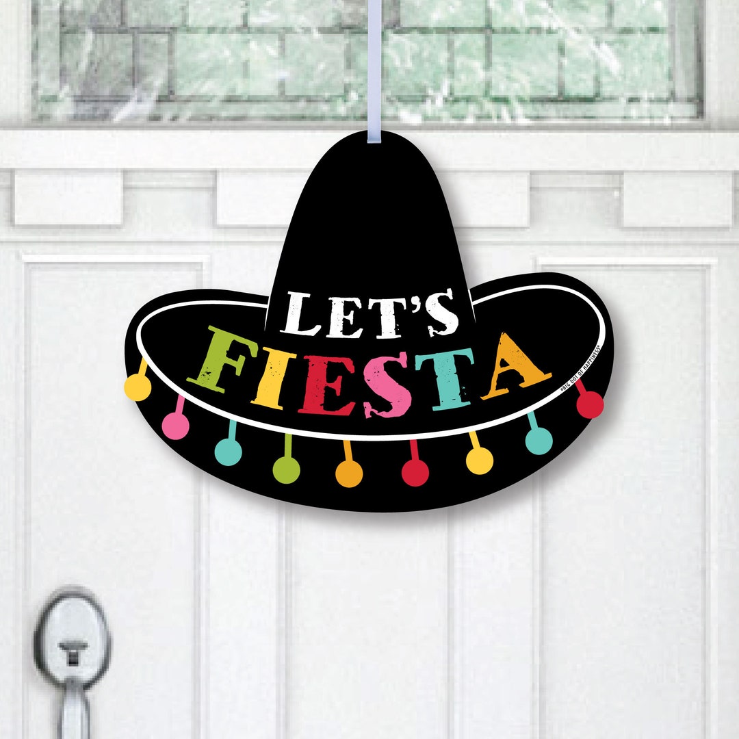 Let’s Fiesta - Hanging Porch Mexican Fiesta Outdoor Decorations - Front ...
