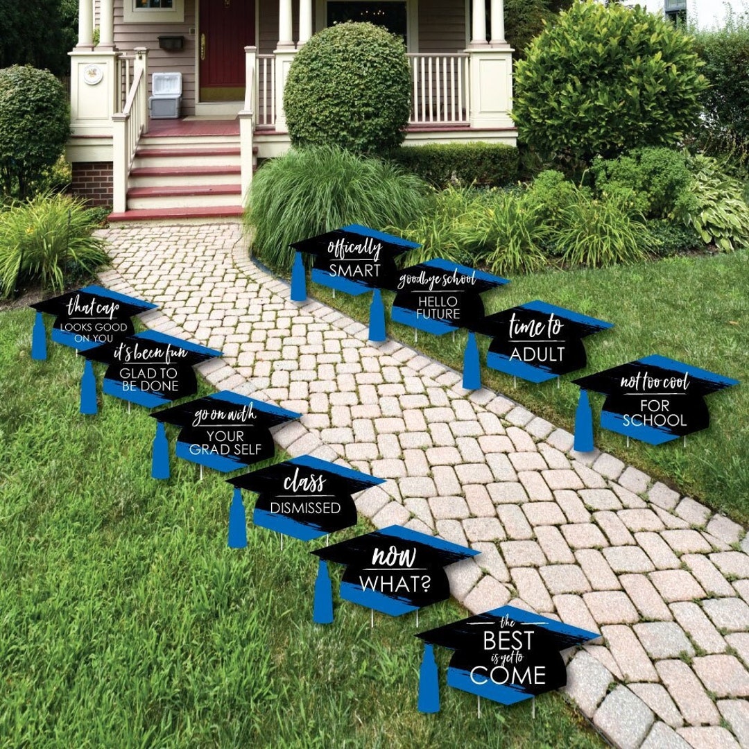 Blue Grad - Best is yet to Come - Grad Cap Shaped Graduation Lawn ...