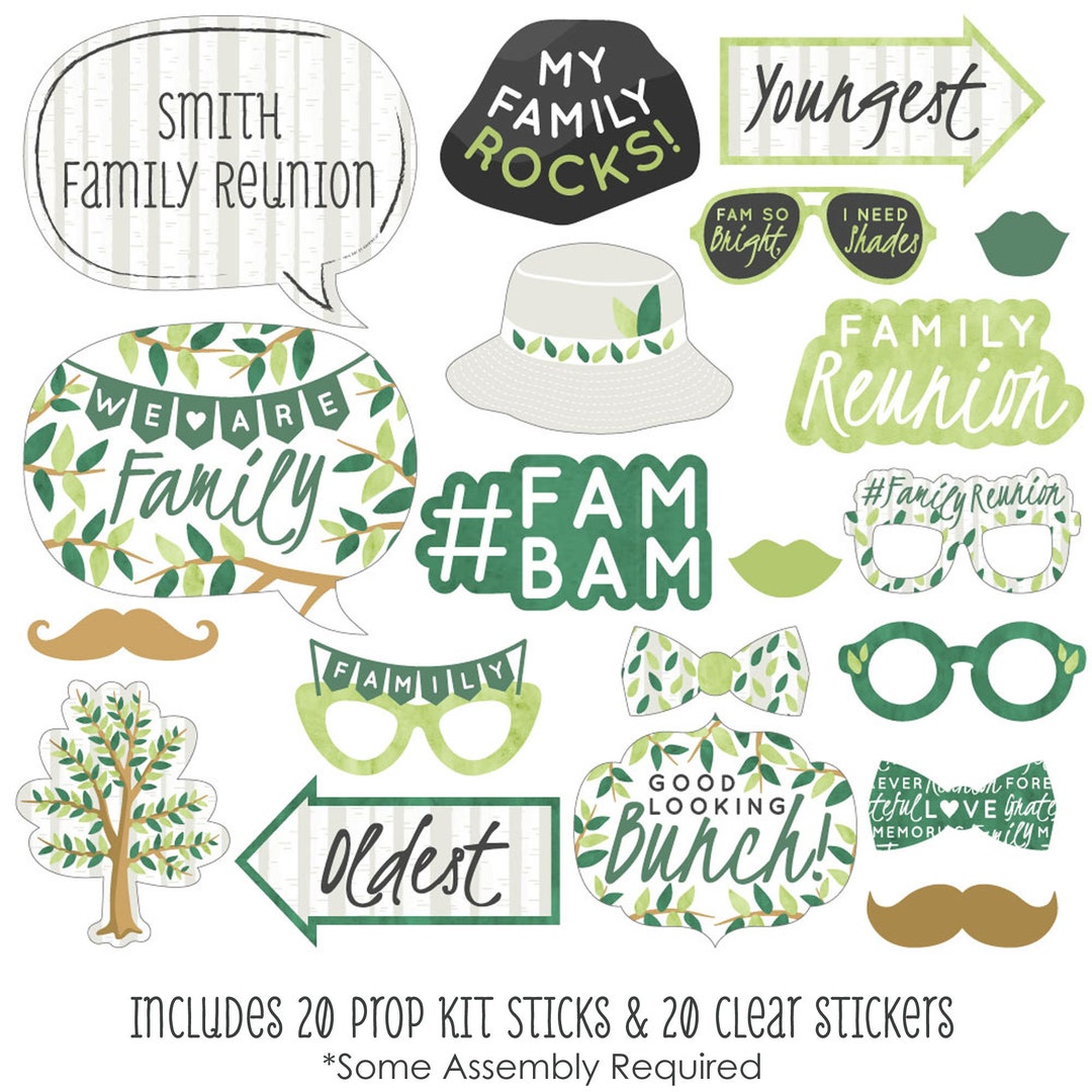 Family Tree Reunion - Photobooth Kit With Custom Talk Bubble - Family ...