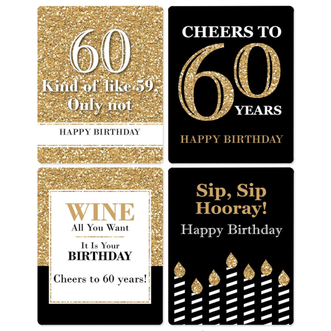 Adult 60th Birthday Gold Birthday Party Gift for Women and - Etsy