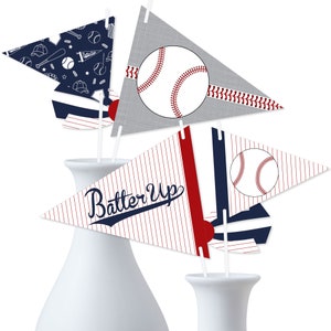 Batter up - Baseball - Triangle Baby Shower or Birthday Party Photo ...