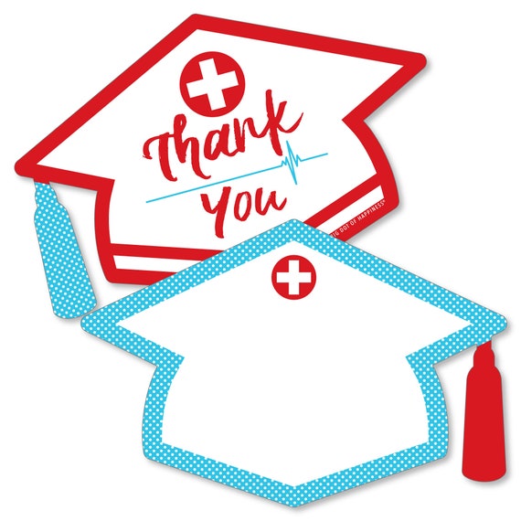 Nurse Graduation Shaped Thank You Cards Medical Nursing Graduation 