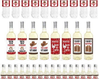 Wild West Water Bottle Label Cowboy Water Bottle Sticker - Etsy