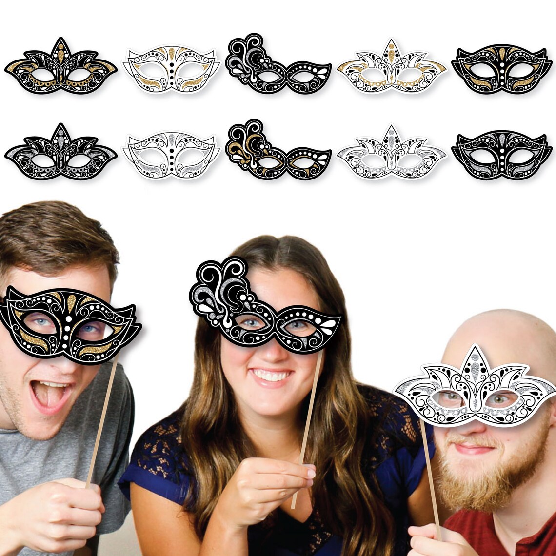 Masquerade Masks Paper Card Stock Venetian Mask Party Photo - Etsy