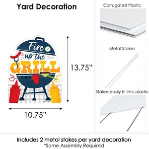 Fire up the Grill - Outdoor Lawn Sign - Summer BBQ Picnic Party Yard ...