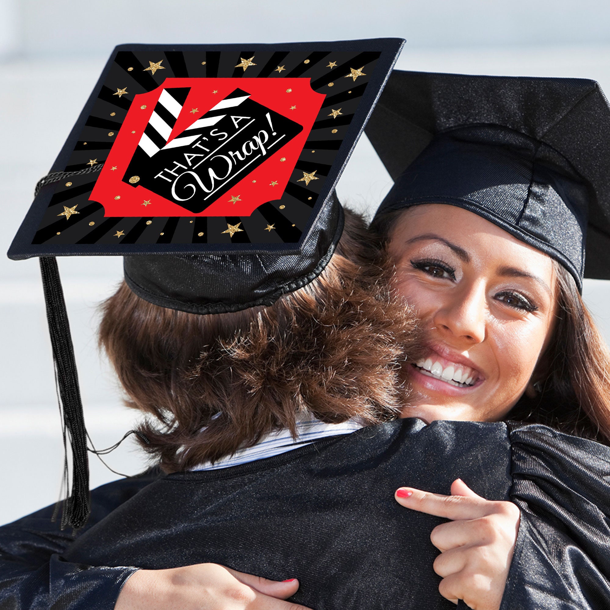 That’s a Wrap - Movie Graduation Cap Decorations Kit - Grad Cap Cover ...