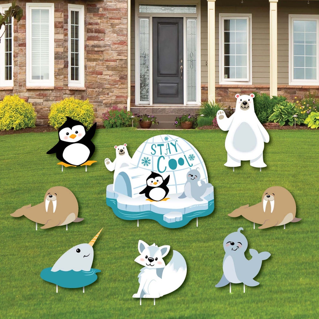 Arctic Polar Animals - Yard Sign and Outdoor Lawn Decorations - Winter ...