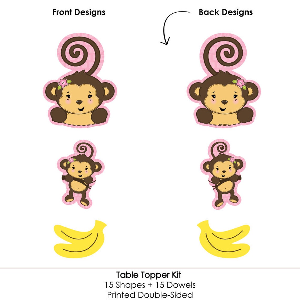 Pink Monkey Girl Baby Shower or Birthday Party Centerpiece - Etsy