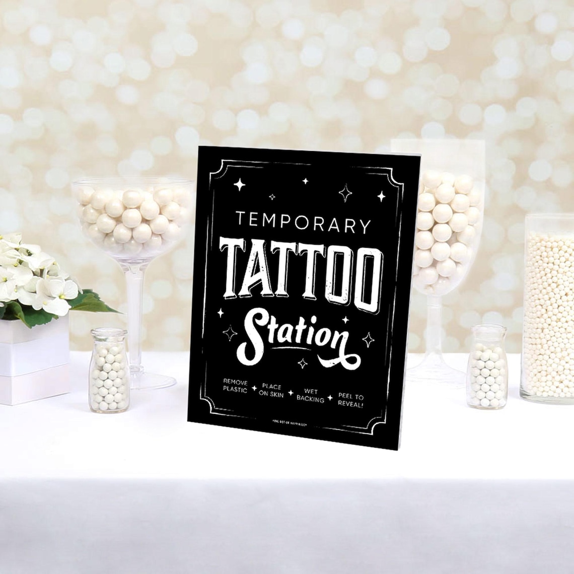 Temporary Tattoo Station Sign - Printed on Sturdy Plastic Material - 10 ...