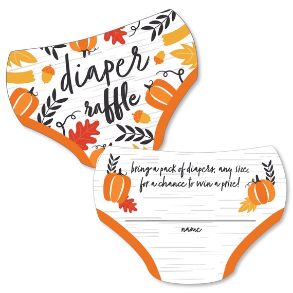 Fall Pumpkin - Diaper Shaped Raffle Ticket Inserts - Halloween or ...