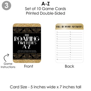 Roaring 20’s - 4 1920s Art Deco Jazz Party Games - 10 Cards Each ...
