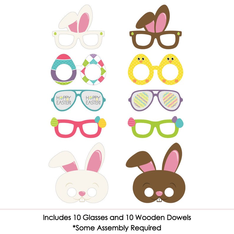 Easter Photo Booth Accessories Fun Selfie Easter Bunny - Etsy