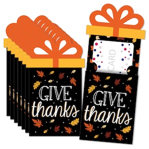 Give Thanks - Thanksgiving Party Money and Gift Card Sleeves - Nifty ...