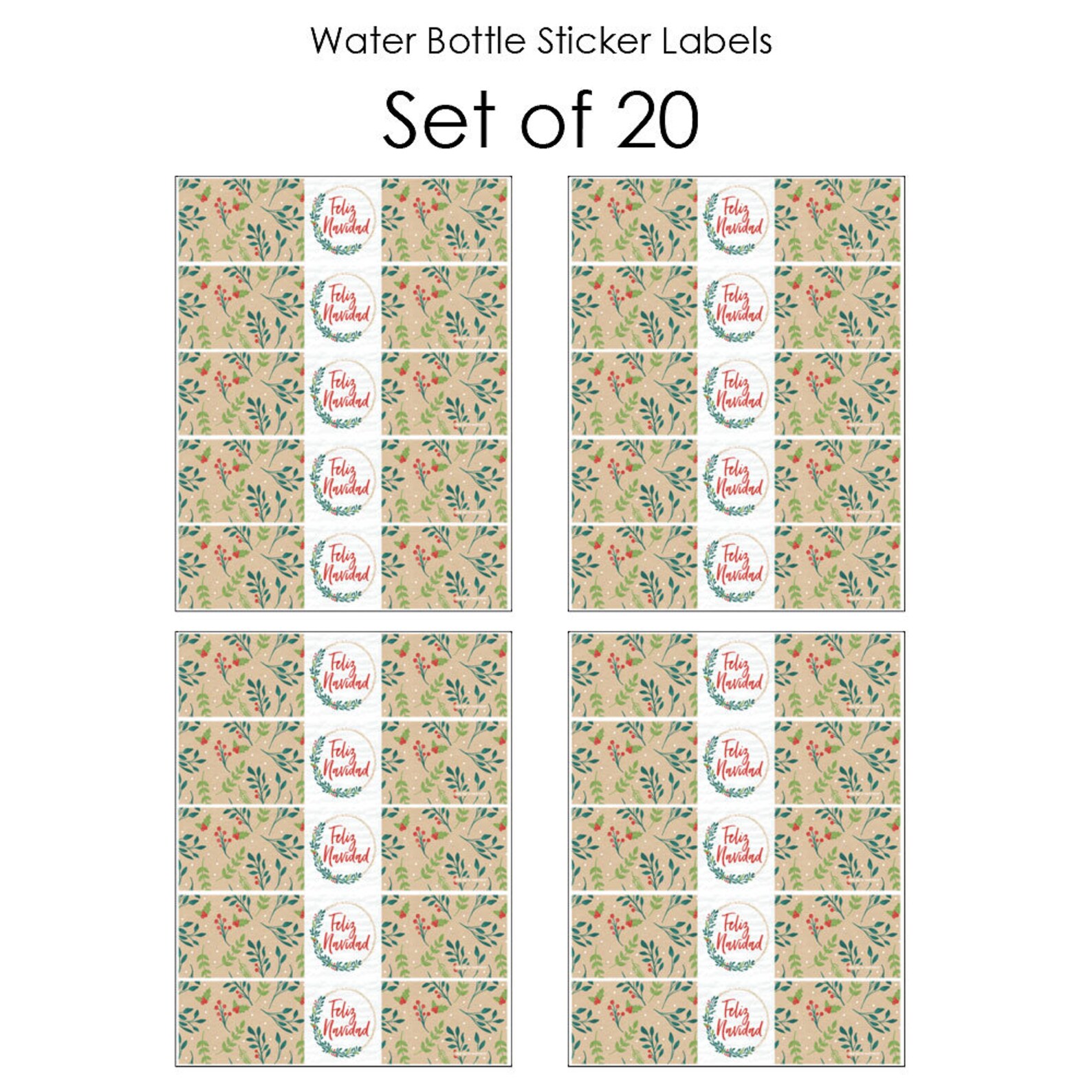 Feliz Navidad Holiday and Spanish Christmas Party Water - Etsy