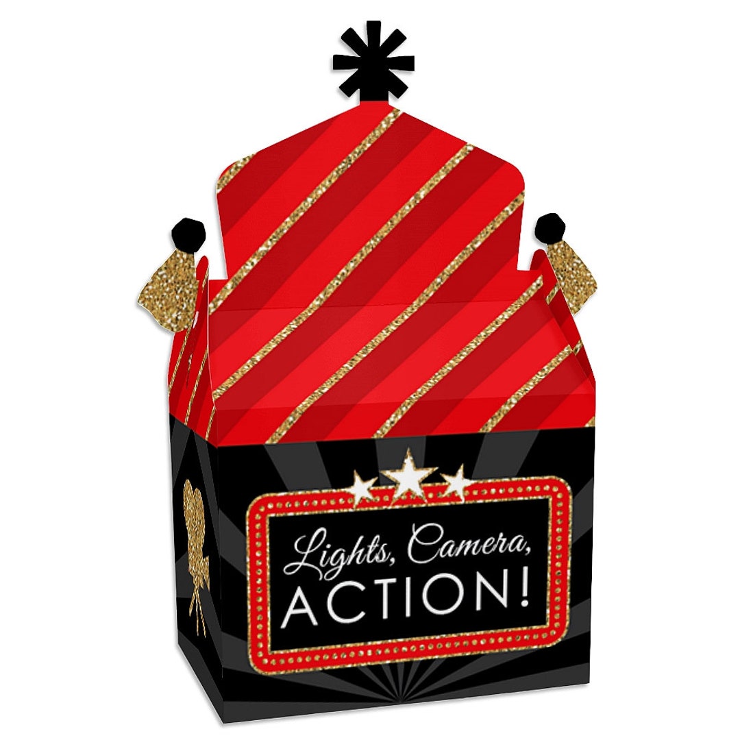 Red Carpet - Treat Box Party Favors - Movie Night Party Goodie Gable ...