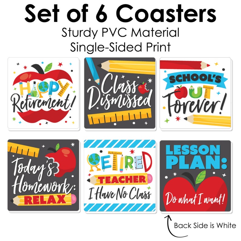 Teacher Retirement - Funny Happy Retirement Party Decorations - Drink ...