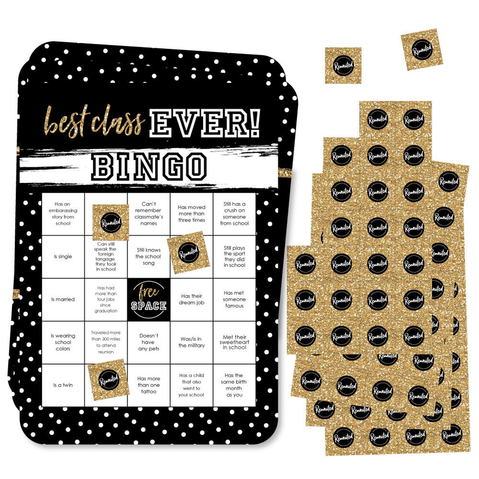 Reunited Classmate Bingo Cards and Markers School Class - Etsy