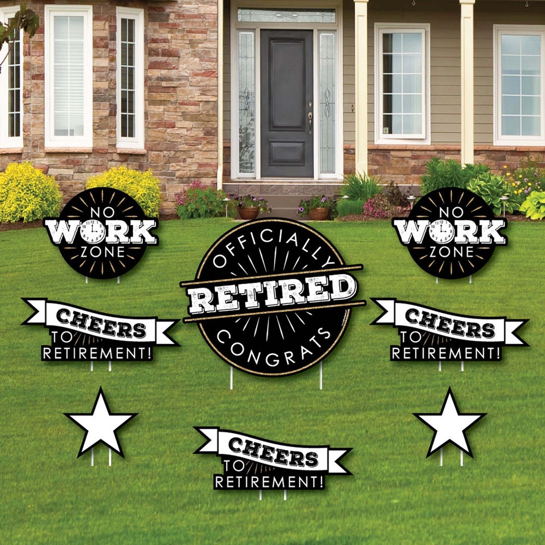 Happy Retirement - Shaped Lawn Decorations - Outdoor Retirement Yard ...