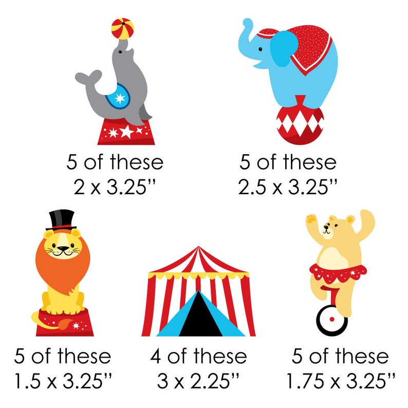 Carnival - Step Right up Circus - DIY Shaped Carnival Themed Party Cut ...