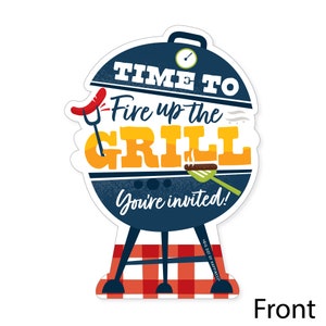 Fire up the Grill - Shaped Fill-in Invitations - Summer BBQ Picnic ...