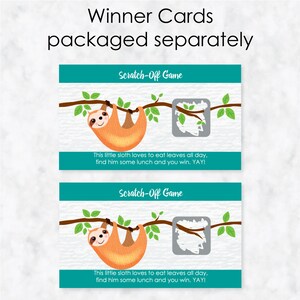 Let's Hang - Sloth - Scratch off Game - Sloth Baby Shower or Birthday ...
