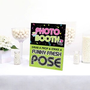 80’s Retro Photo Booth Sign - Totally 1980s Party Decor - Printed on ...