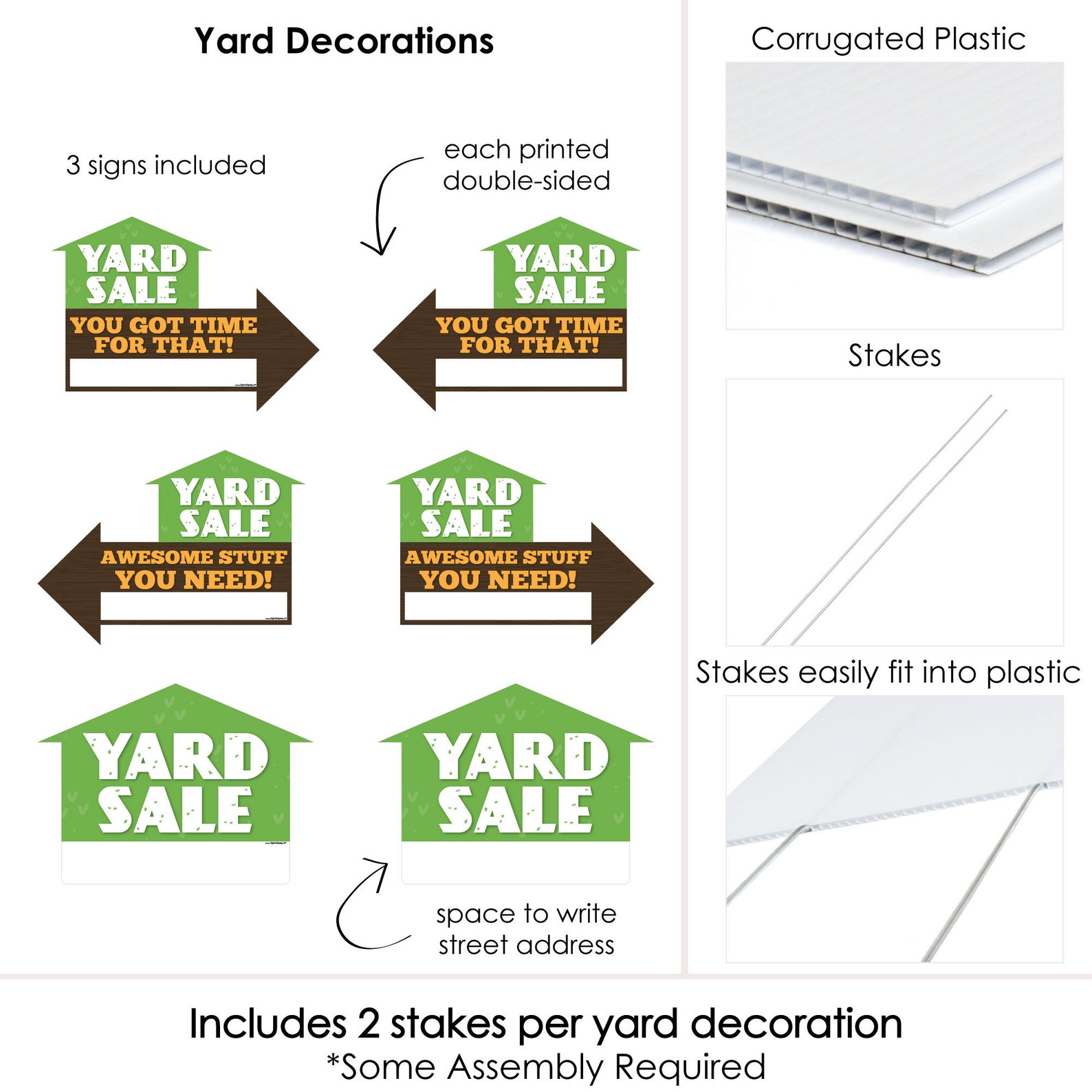 LARGE Yard Sale Signs Yard Sign WITH STAKES Double Sided - Etsy