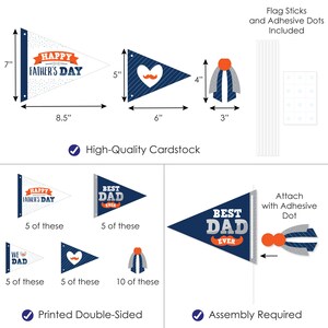 Happy Father's Day - Triangle We Love Dad Party Photo Props - Pennant ...