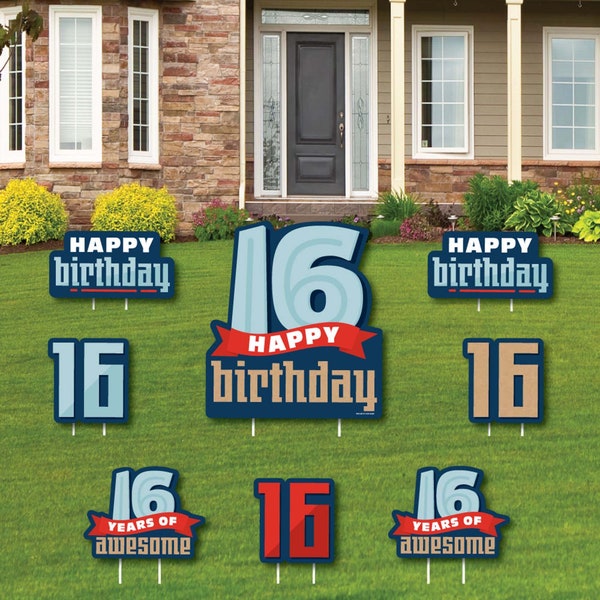 Happy 16th Birthday Boy Yard Signs - Etsy
