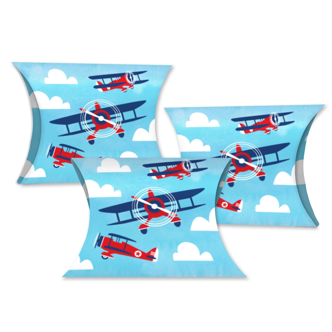 Taking Flight - Airplane - Favor Gift Boxes - Vintage Plane Baby Shower ...