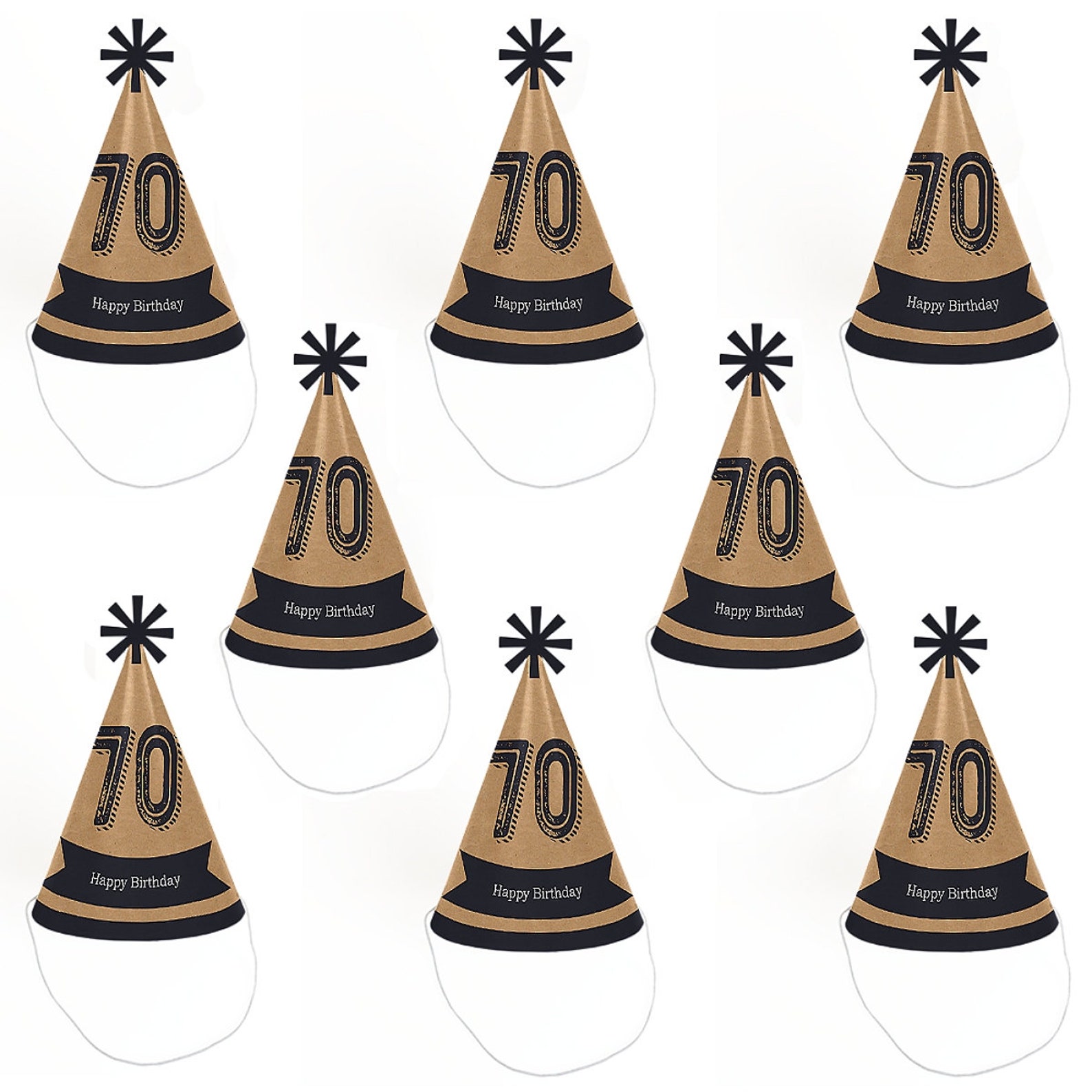 70th Milestone Birthday Cone Happy Birthday Party Hats for - Etsy