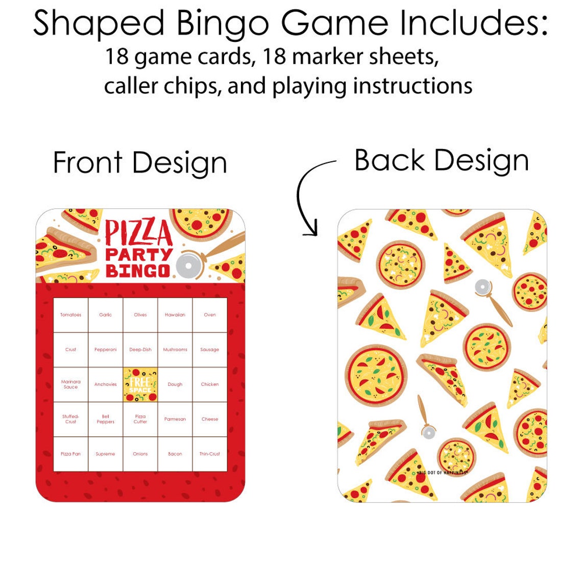 Pizza Party Time Bingo Cards and Markers Baby Shower or - Etsy