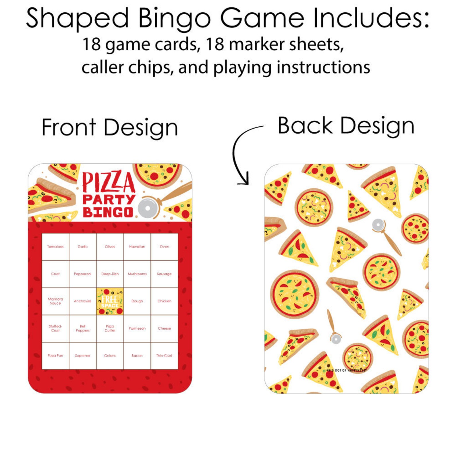 Pizza Party Time Bingo Cards and Markers Baby Shower or - Etsy