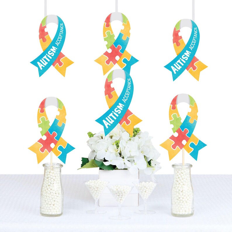 Autism Acceptance Decorations - DIY Awareness Paper Ribbon Cut-out ...