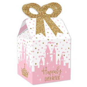 Little Princess Crown - Square Favor Gift Boxes - Pink and Gold ...