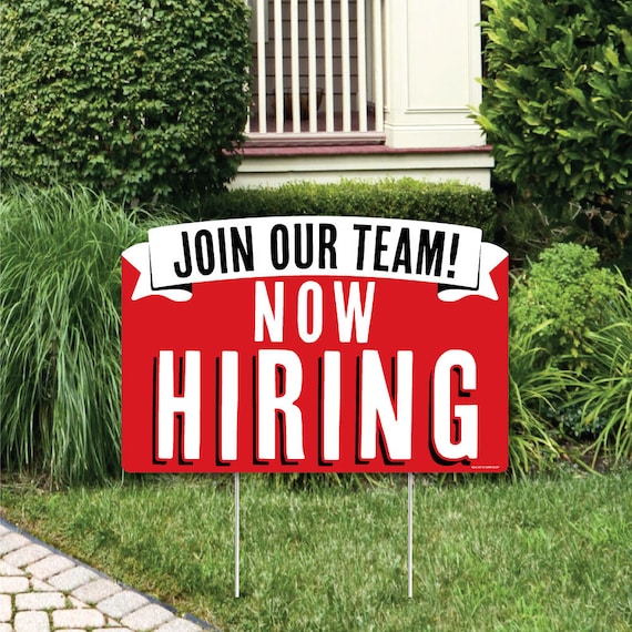 Now Hiring - Business Yard Sign Lawn Decorations - Party Yardy Sign by ...