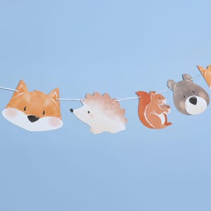 Woodland Animals Garland Banner, Forest Baby Shower or Birthday Banner ...