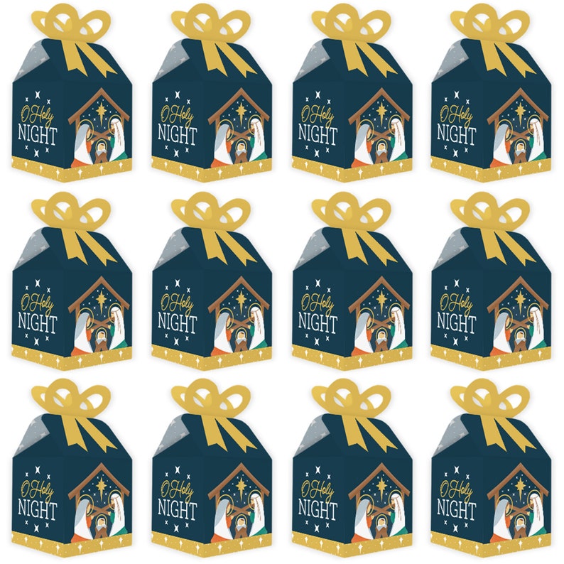 Holy Nativity Square Favor Gift Boxes Manger Scene - Etsy