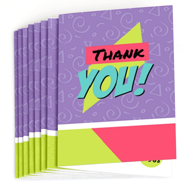 90's Throwback Thank You Cards 1990s Party Supplies - Etsy