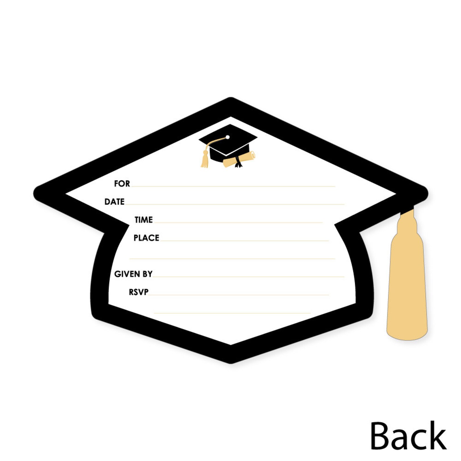 Goodbye High School, Hello College - Shaped Fill-in Invitations ...