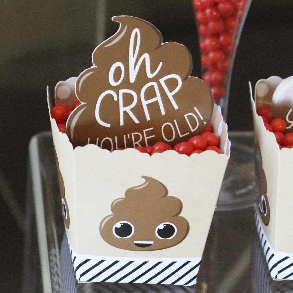 Small Oh Crap You're Old DIY Shaped Paper Cut Outs | Etsy