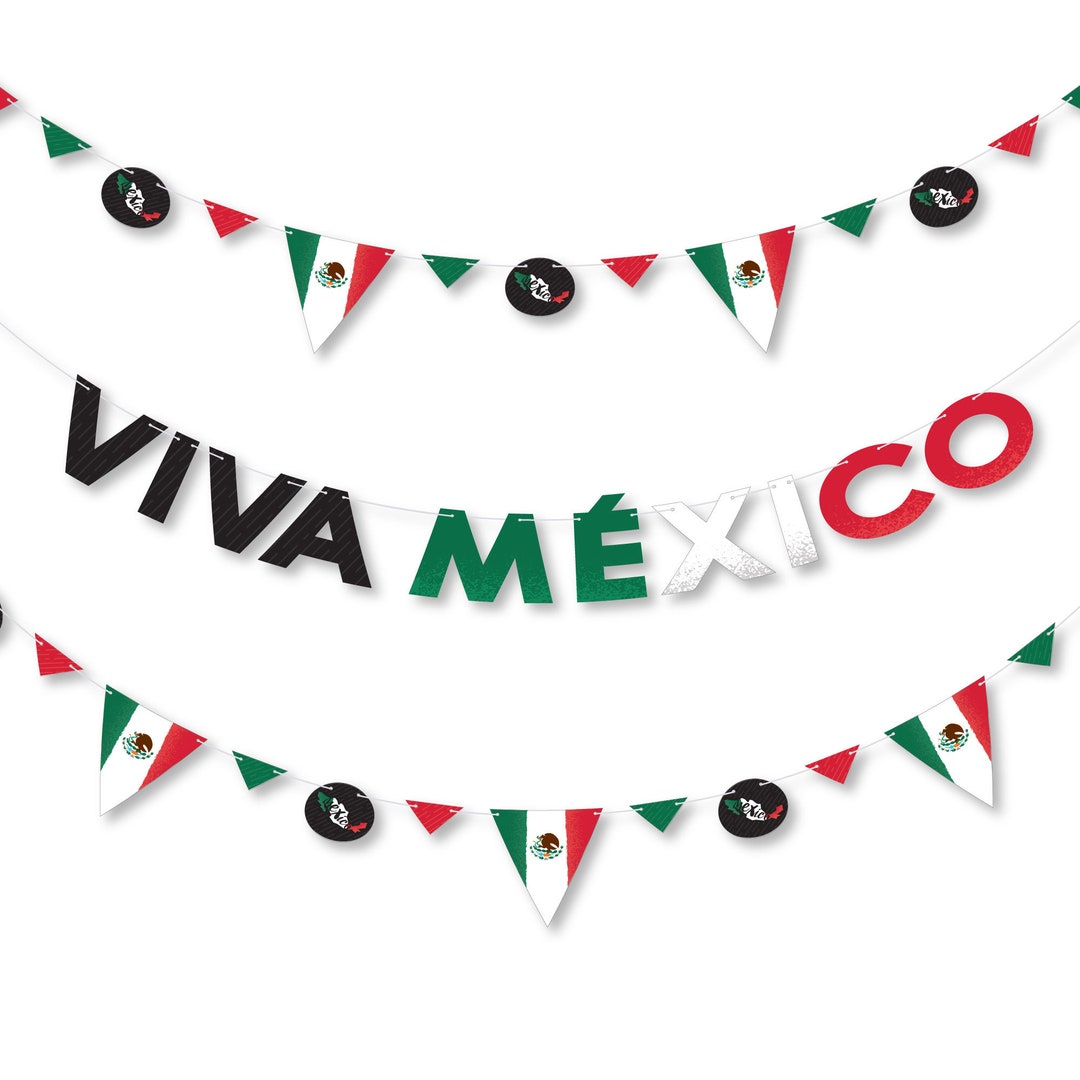 Viva Mexico - Mexican Independence Day Party Letter Banner Decoration ...