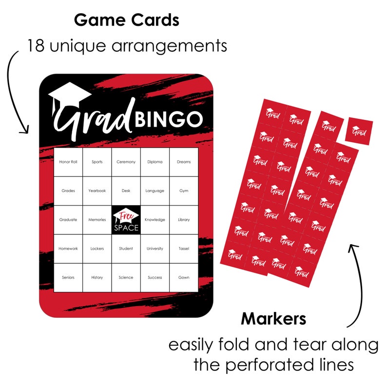 Red Grad - Best is yet to Come - Bingo Cards and Markers - Red ...