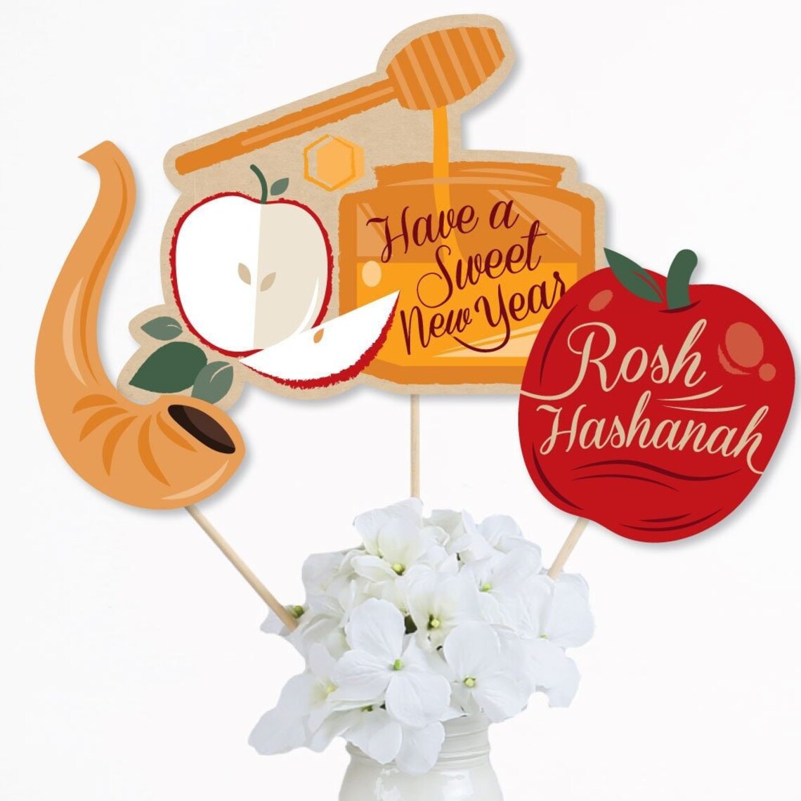 Rosh Hashanah - Jewish New Year - Centerpiece Sticks - Yom Teruah Table ...