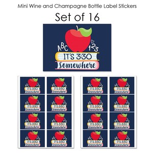 Back to School - Mini Wine and Champagne Bottle Label Stickers - First ...