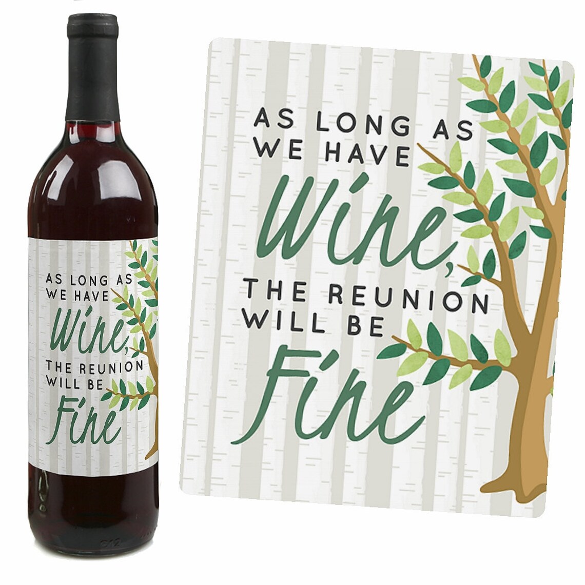 Family Tree Reunion - Wine Bottle Labels for Family Gatherings Parties ...